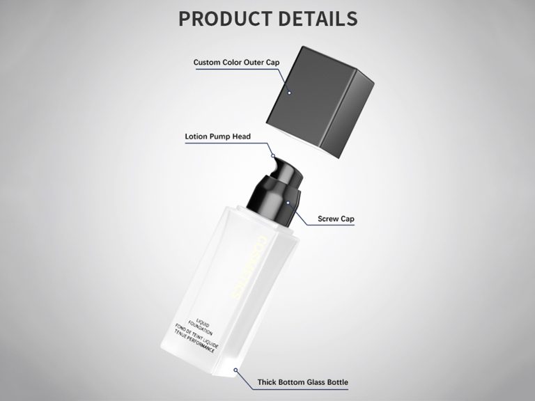 Luxury Square Foundation Bottles Supplier - jarsking