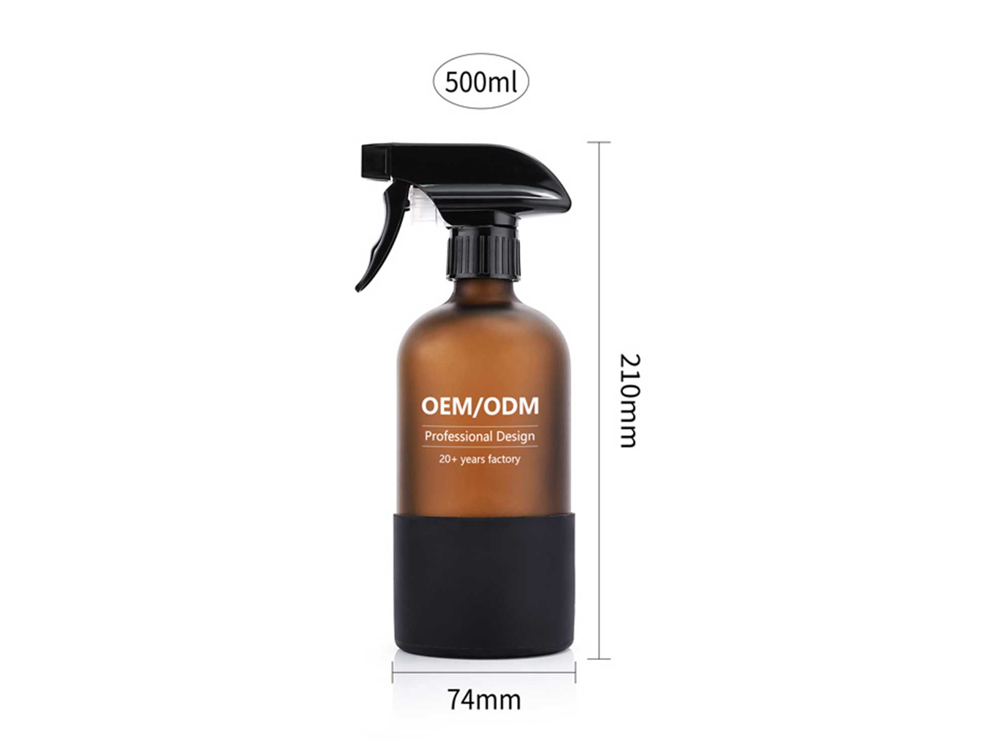 OEM Refillable Glass Trigger Spray Bottle with Silicone Sleeve - Jarsking