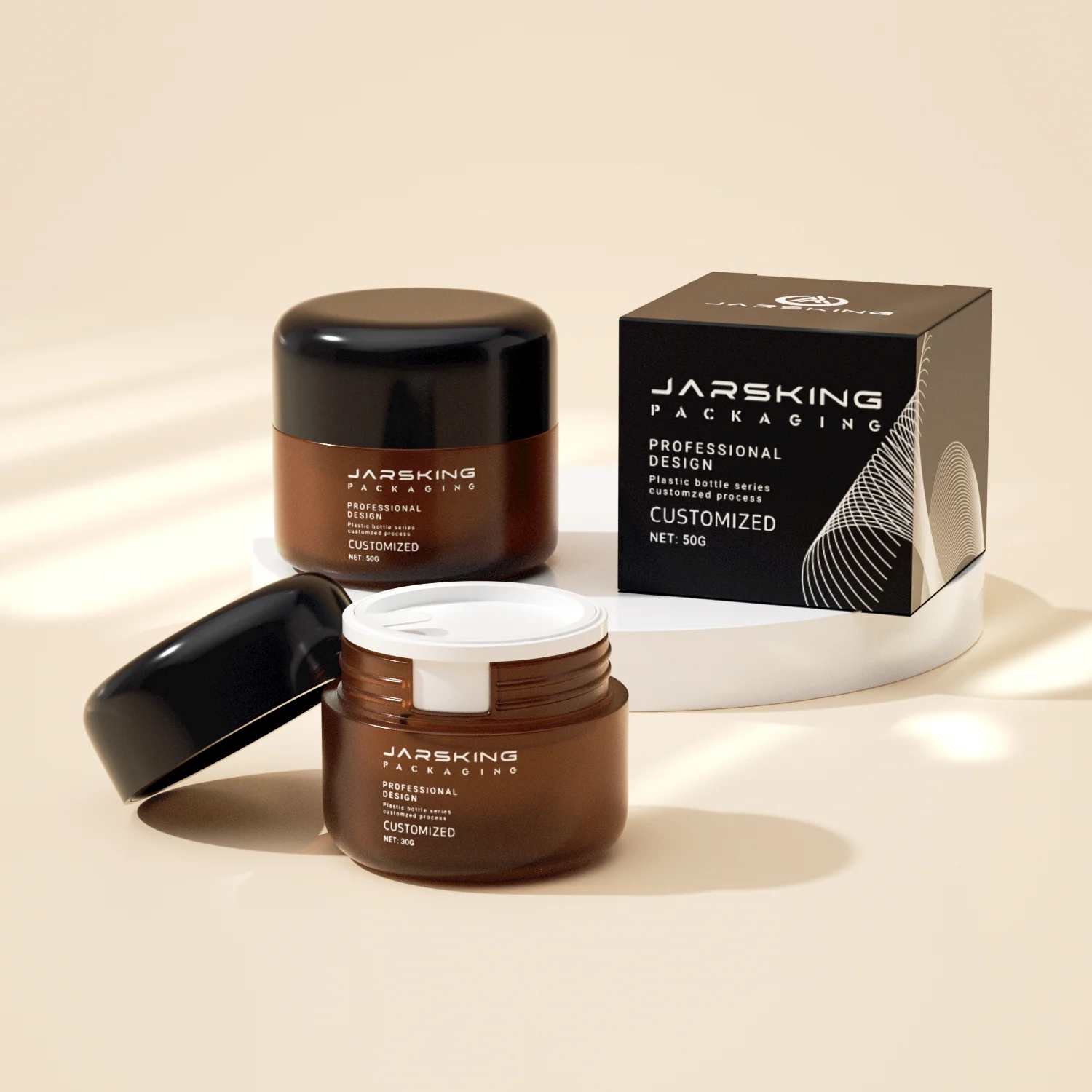 30g 50g Plastic Airless Jars With Replaceable Inner Core - Jarsking