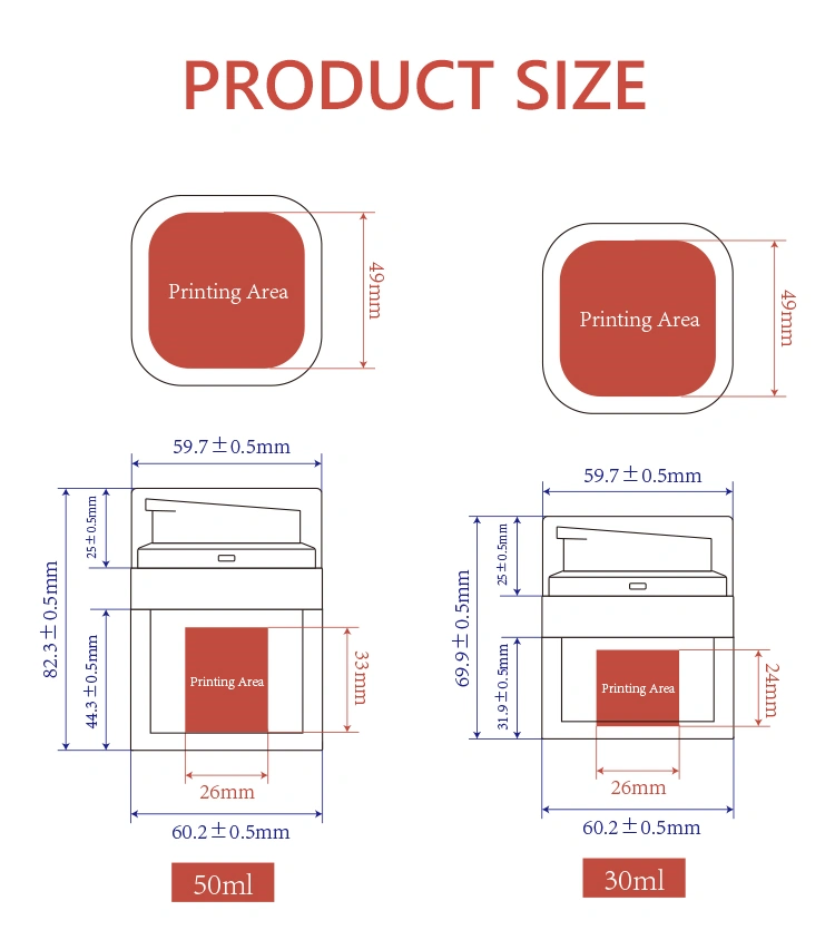 Square Airless Cosmetic Jar 30ml/50ml | Jarsking Manufacturer